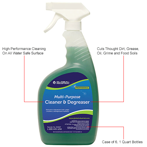 Global Industrial™ Multi-Purpose Cleaner & Degreaser, 1 Quart Bottle, 6 ...