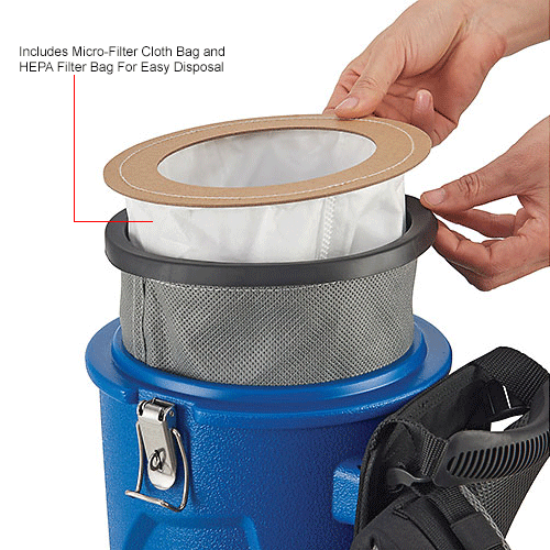 Global Industrial™ Ergonomic HEPA Backpack Vacuum w/ 8-Piece Tool Kit ...