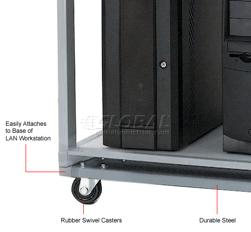 Global Industrial™ Caster Base 72 Inch For LAN Workstation