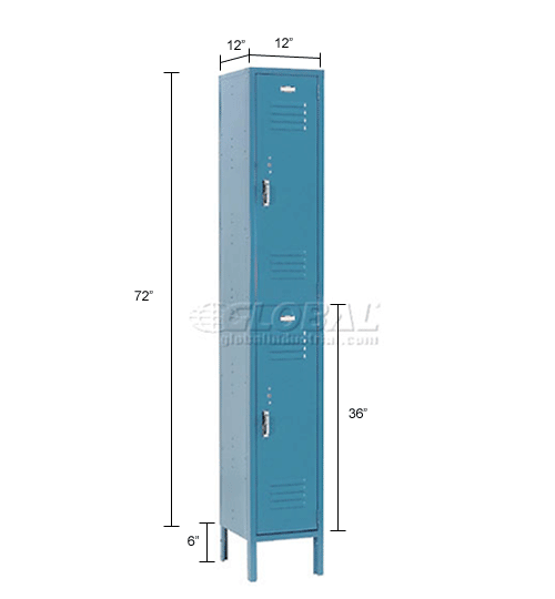 Global Industrial™ Paramount® 2-Tier 2 Door Locker, 12"Wx12"Dx36"H ...