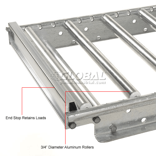 UNEX 99S4R92X48 Span Track Gravity Flow Roller Lane 48"Dx9"W