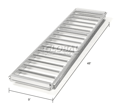 UNEX 99S4R92X48 Span Track Gravity Flow Roller Lane 48"Dx9"W