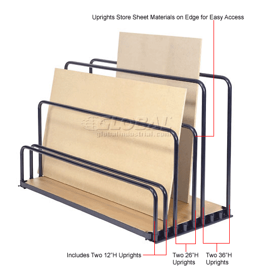 Global Industrial™ Adjustable Floor Sheet Rack 48"L x 24"W x 36"H