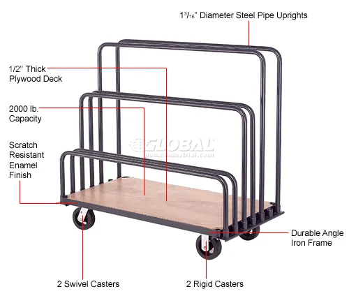 Global Industrial™ Adjustable Mobile Sheet Rack, 48"W x 24"D x 36"H ...