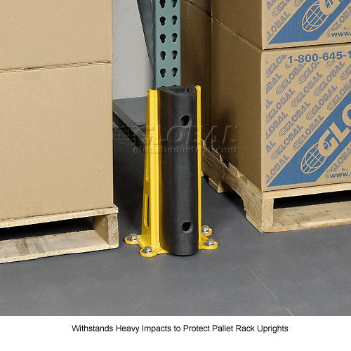 Steel Rack Guard With Rubber Bumper 7-13/16"W x 10-1/16"D x 24-1/4"H