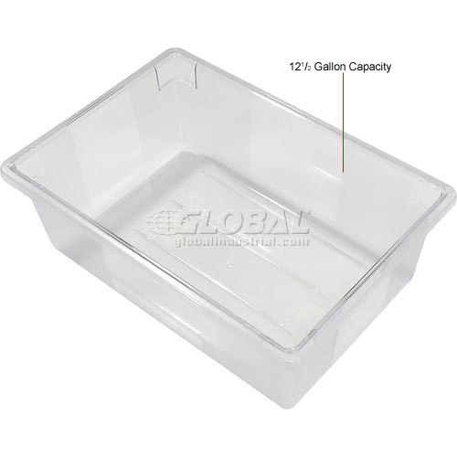 Rubbermaid 3300-00 Clear Plastic Box 12.5 Gallon 18 x 26 x 9 - Pkg Qty 6