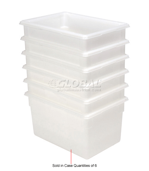 Rubbermaid 3501-00 White Plastic Box 21.5 Gallon 18 x 26 x 15 - Pkg Qty 6