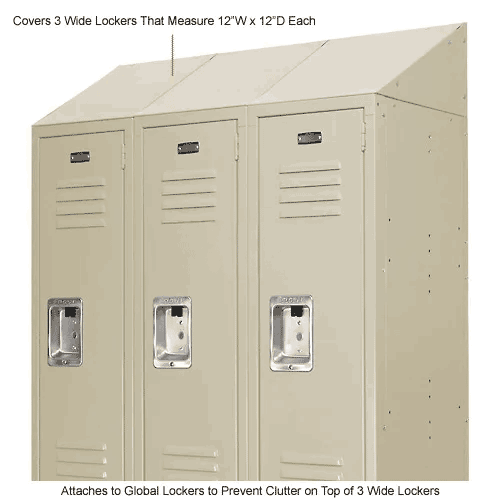Lockers | Global Lockers | Global™ Locker Slope Top Kit 12x15 Tan ...