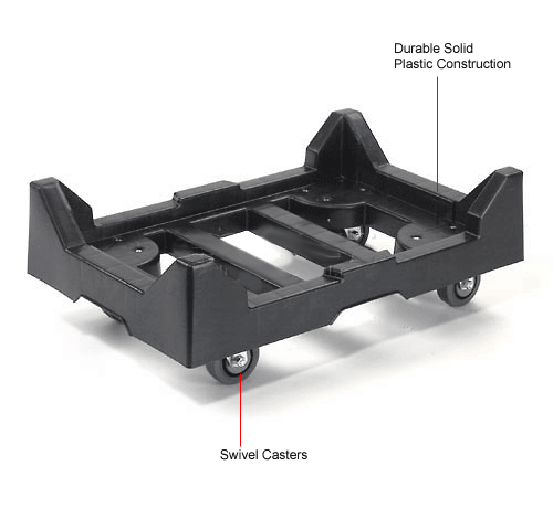 Global Industrial™ Plastic Container Dolly W/Casters, 27-1/2"Lx18"W ...