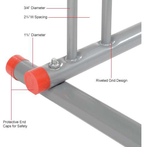 Global Industrial™ Single-Sided Grid Bike Rack, 9-Bike Capacity, Powder ...