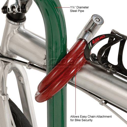 Global Industrial™ Wave Bike Rack, 5-Bike Capacity, Flange Mount, Green