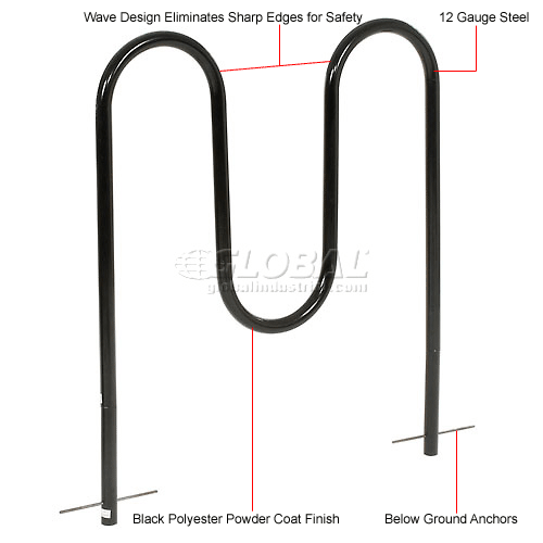 Global Industrial™ Wave Bike Rack, 5-Bike Capacity, Below Ground Mount ...