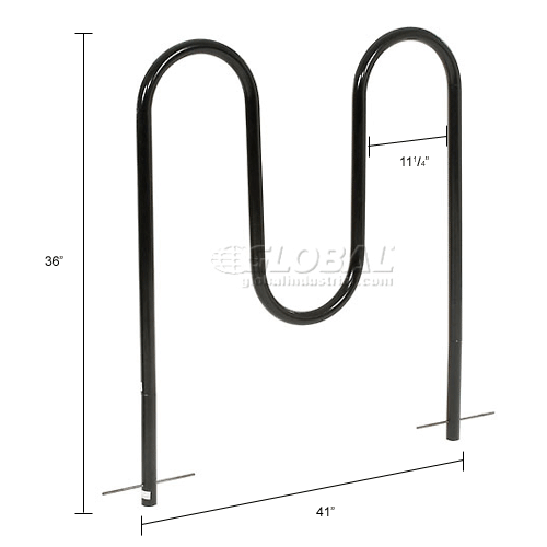 Global Industrial™ Wave Bike Rack, 5-Bike Capacity, Below Ground Mount ...