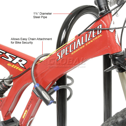 Global Industrial™ Wave Bike Rack, 7-Bike Capacity, Below Ground Mount ...