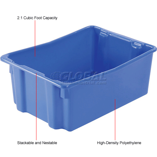 LEWISBins SN2618-10 Polyethylene Container 26"L x 18-3/4"W x 10"H, Blue ...