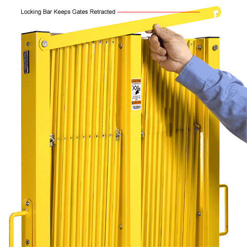 Global Industrial™ Folding Barricade Security Gate With Sign | 652923 ...
