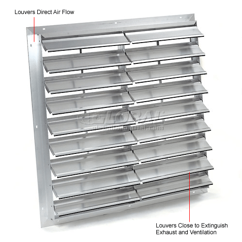 TPI Exhaust Fan Shutter, 51"W x 51"H x 3"D