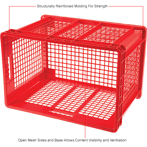 Global Industrial™ Mesh Straight Wall Container, 23-3/4"Lx15-3/4"Wx16-1 ...