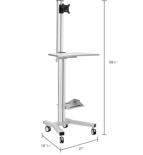 Global Industrial™ Mobile Height Adjustable Desktop Computer Workstation