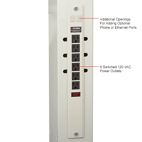 Global Industrial™ LCD/Plasma Mobile Cart with Power Outlet - Beige