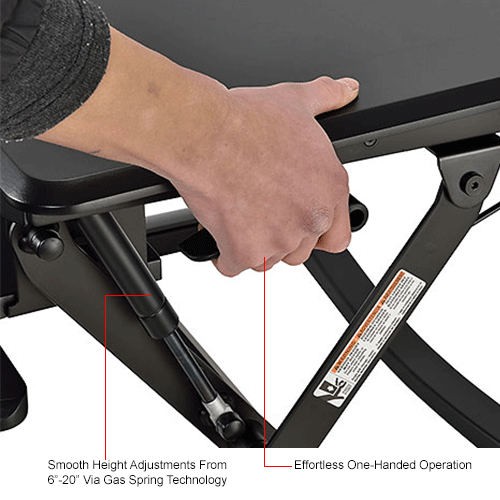 Interion® Height Adjustable Sit-Stand Desk Converter with Full Width ...