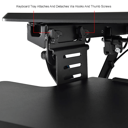 Interion® Height Adjustable Sit-Stand Desk Converter with Full Width ...