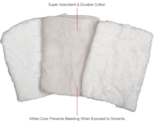 Global Industrial™ Premium Recycled White Cotton Terry Cut Rags, 50 Lb. Box