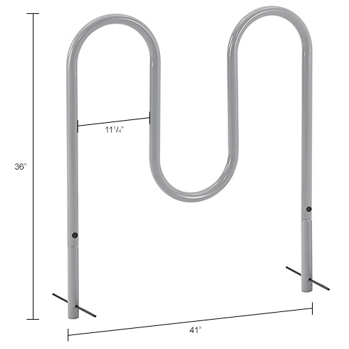 Global Industrial™ Wave Bike Rack, 5-Bike Capacity, Below Ground Mount ...