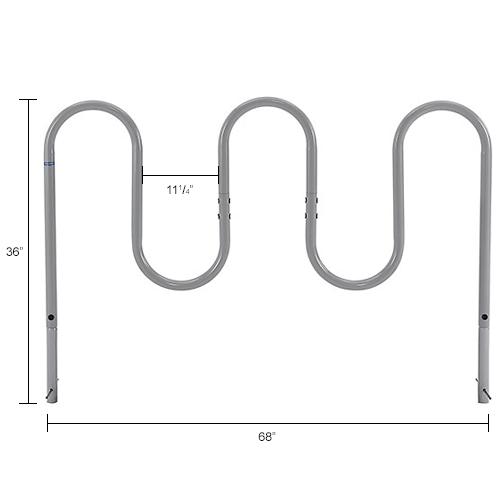 Global Industrial™ Wave Bike Rack, 7-Bike Capacity, Below Ground Mount ...