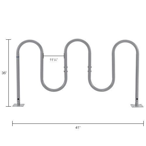 Global Industrial™ Wave Bike Rack, 7-Bike Capacity, Flange Mount, Gray
