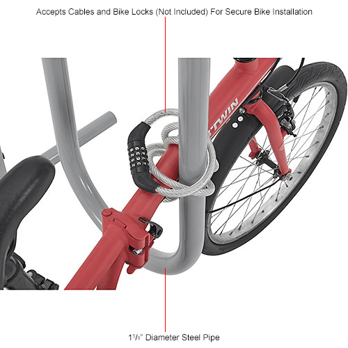 Global Industrial™ Wave Bike Rack, 7-Bike Capacity, Free Standing, Gray