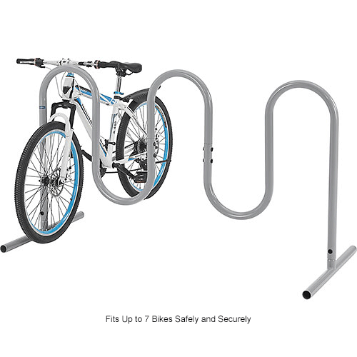 Global Industrial™ Wave Bike Rack, 7-Bike Capacity, Free Standing, Gray
