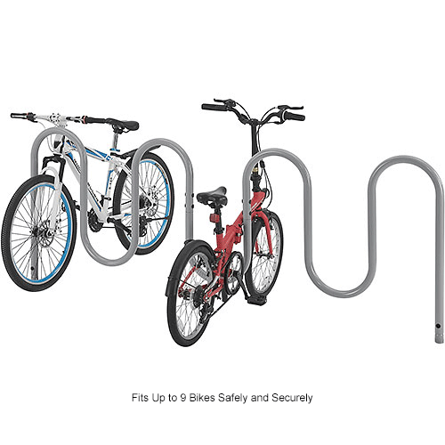 Global Industrial™ Wave Bike Rack, 9-Bike Capacity, Below Ground Mount ...