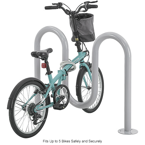 Global Industrial™ Deluxe Wave Bike Rack, 5-Bike Capacity, Flange Mount ...