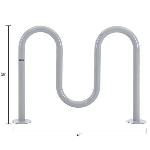 Global Industrial™ Deluxe Wave Bike Rack, 5-Bike Capacity, Flange Mount ...