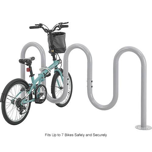 Global Industrial™ Deluxe Wave Bike Rack, 7-Bike Capacity, Flange Mount ...