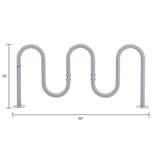 Global Industrial™ Deluxe Wave Bike Rack, 7-Bike Capacity, Flange Mount ...