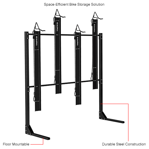 Global Industrial™ Indoor Vertical Fat Tire Bike Rack, Lockable, 4 Bike ...