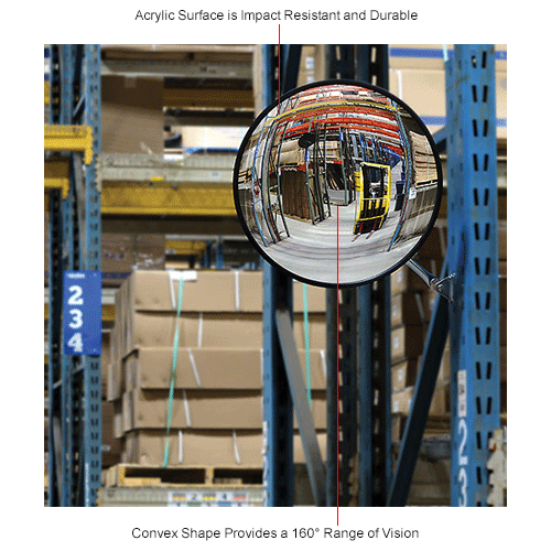 Global Industrial™ Round Acrylic Convex Mirror, Indoor, 18" Dia., 160 ...