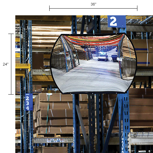 Global Industrial™ Roundtangular Acrylic Convex Mirror, Indoor, 24"x36 ...