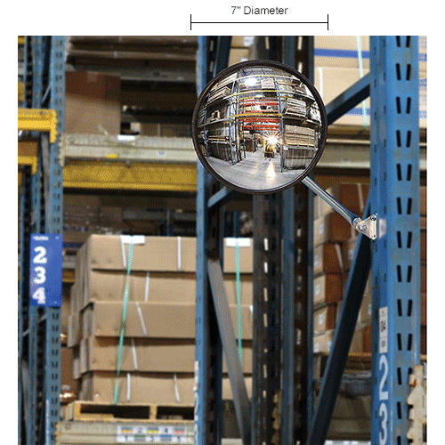 Global Industrial™ Round Acrylic Clip On Convex Mirror, Indoor, 7" Dia ...