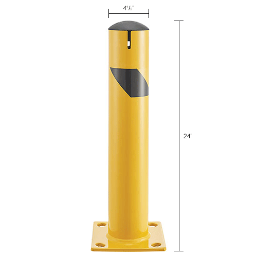 Global Industrial™ Steel Bollard w/Chain Slots & Removable Cap, 4-1/2 ...