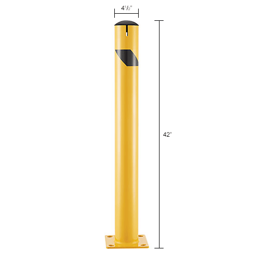 Global Industrial™ Steel Bollard w/Chain Slots & Removable Cap, 4-1/2 ...