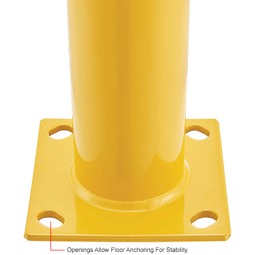 Global Industrial™ Steel Bollard w/Chain Slots & Removable Cap, 4-1/2 ...