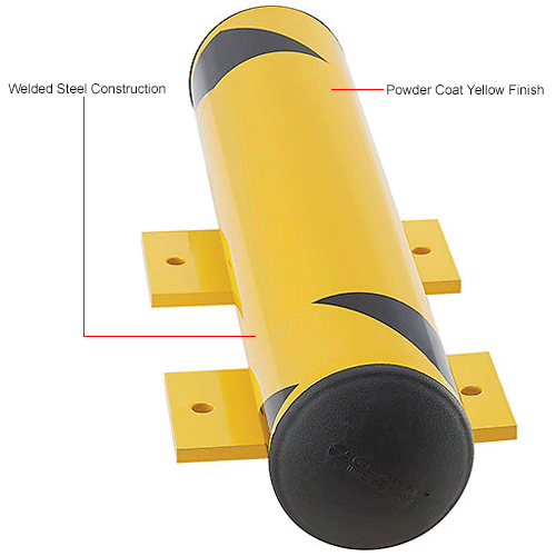 Global Industrial™ Floor Stop Bollard w/Removable Caps, 4-1/2" Dia. x ...