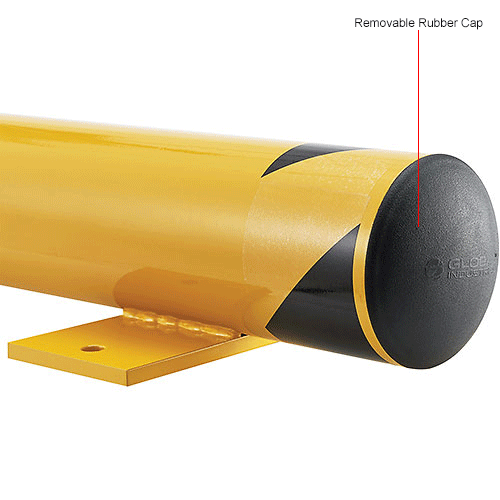 Global Industrial™ Floor Stop Bollard w/Removable Caps, 4-1/2" Dia. x ...