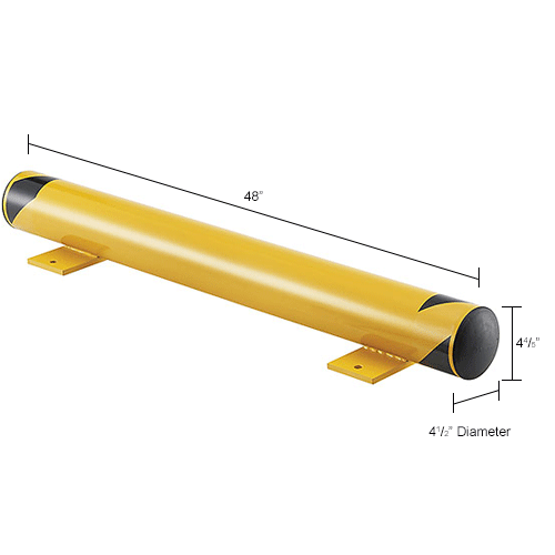 Global Industrial™ Floor Stop Bollard w/Removable Caps, 4-1/2" Dia. x ...