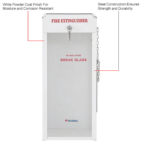 Global Industrial™ Fire Extinguisher Cabinet, Surface Mount, Lockable ...