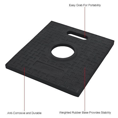 Global Industrial™ Rubber Base For Delineator Post, Square