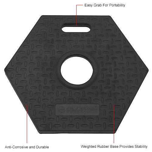 Global Industrial™ Rubber Base For Delineator Post, Hexagonal